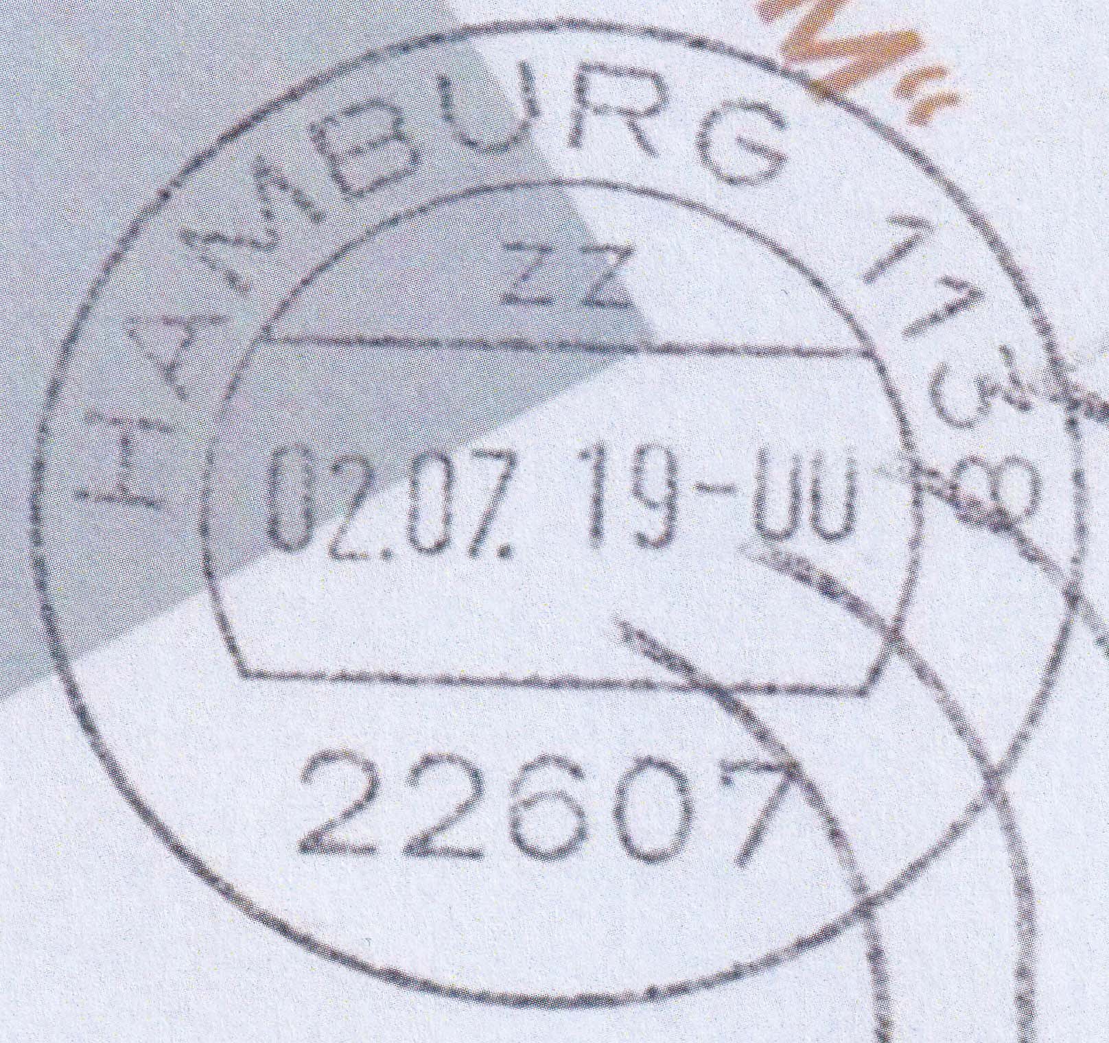 Hamburger Poststempel mit vierstelliger Filialbezeichnung! - Deutsche ...