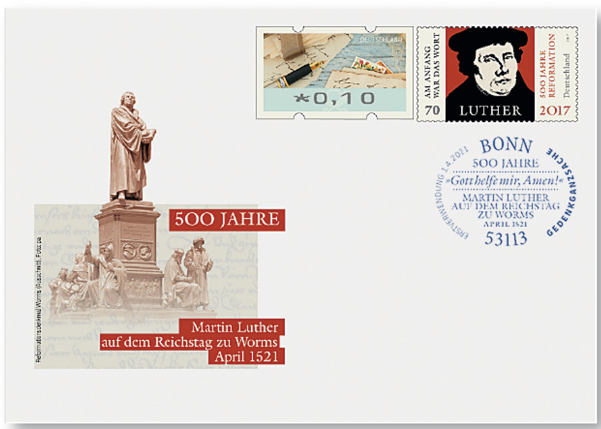 Gedenkganzsache „500 Jahre Luther auf Wormser Reichstag“ - Deutsche Briefmarken-Revue