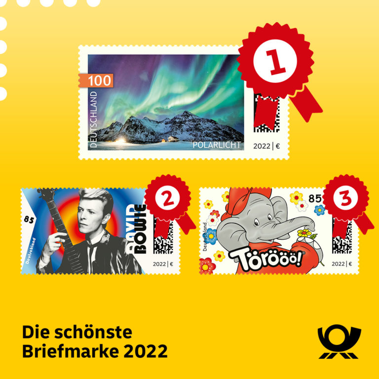 „Polarlicht“ ist Deutschlands schönste Briefmarke 2022 - Deutsche ...