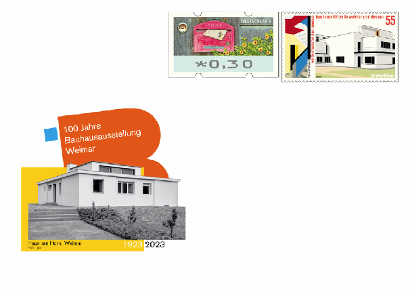 Gedenkganzsache „100 Jahre Bauhaus­ausstellung Weimar“ - Deutsche Briefmarken-Revue